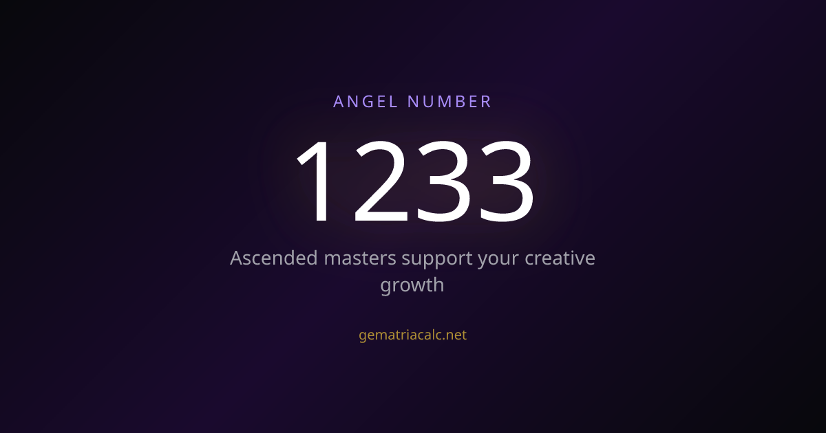 1233 Gematria Meaning — Angel Number & Hebrew Value | Gematria Calculator