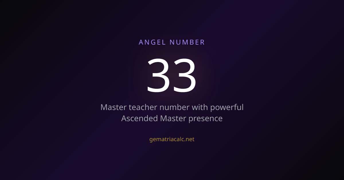 33 Angel Number Meaning - What Does 33 Mean? | Gematria Calculator